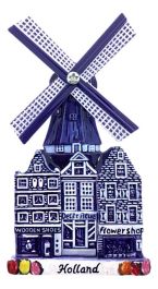 Windmill Magnet Ceramic Delft Blue buy at Hollandwinkel.NL