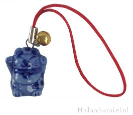 Hanger Delfts blauw "Maneki Neko" katje. kopen bij HollandWinkel.NL