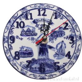 Delft blue clock Holland, 20cm buy at Hollandwinkel.NL