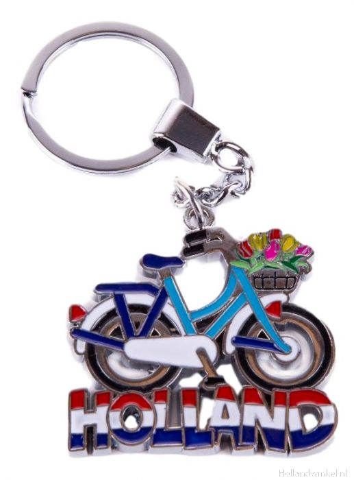Keychain "Blue/White Bike Holland" buy at Hollandwinkel.NL