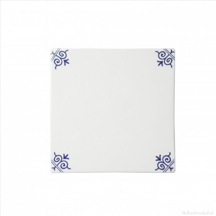 Tegel Wit met Hoek Versiering 13cm kopen bij HollandWinkel.NL