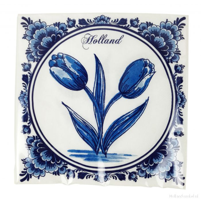 Servetten Delfts blauwe tulp kopen bij HollandWinkel.NL