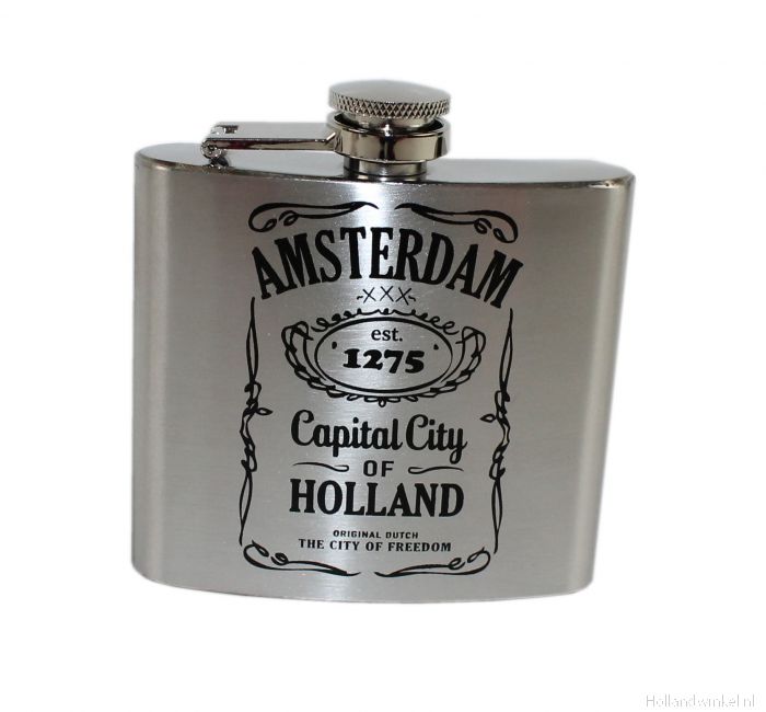 Heupfles Amsterdam - Est 1275, 150 ml kopen bij HollandWinkel.NL