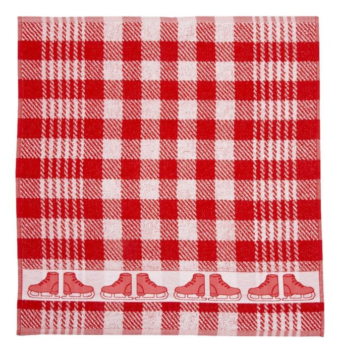 Handdoek Schaatsen met Rode/Witte Vlakken kopen bij HollandWinkel.NL