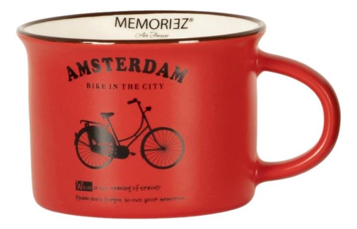 Mok Memoriez - Amsterdamse Fiets - Mat Rood - Klein kopen bij ...
