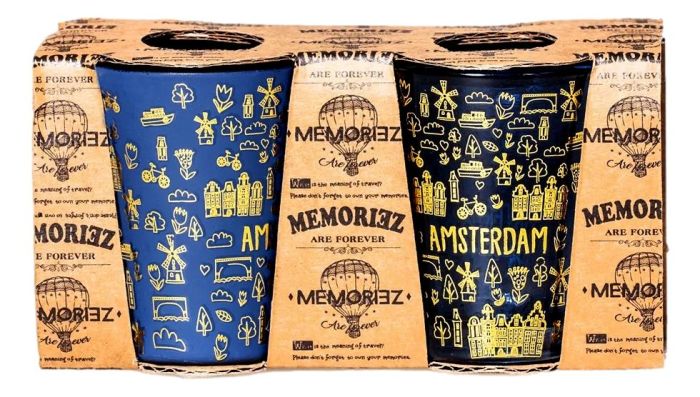 Memoriez Shot glasses Amsterdam Zwart/Goud kopen bij HollandWinkel.NL